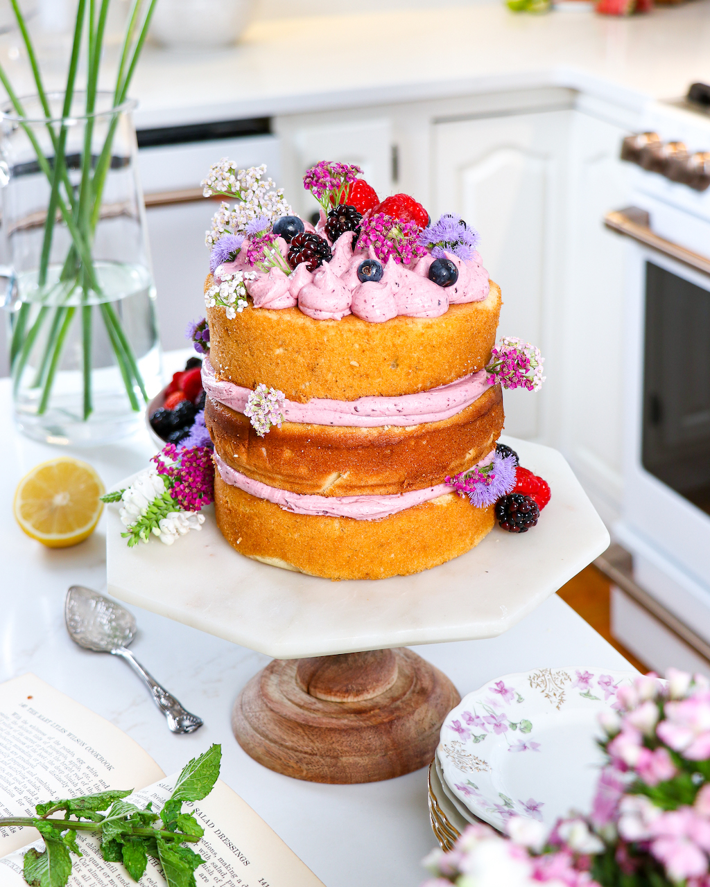 Mixed Berry Honey Vanilla Cake (Stays Moist for 3 days!) - BRIGHT MOMENT CO.